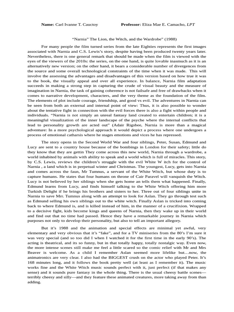 Narnia | PDF | The Chronicles Of Narnia | Aslan