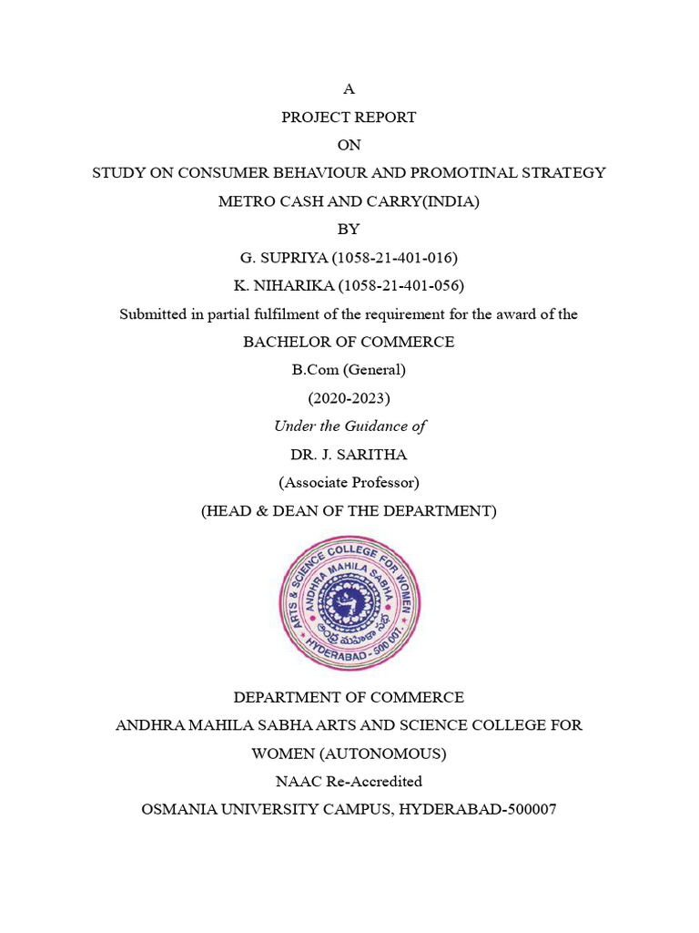 SUPRIYA'S PROJECT pdf-1 | PDF | Pricing | Retail