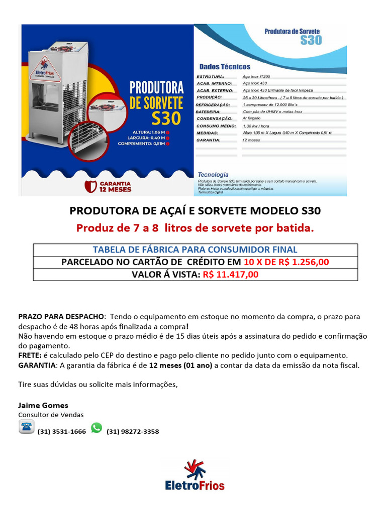 MODELO S30 TABELA | PDF