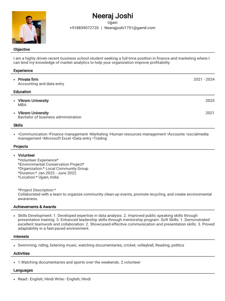 Neeraj (cv) (1) | PDF