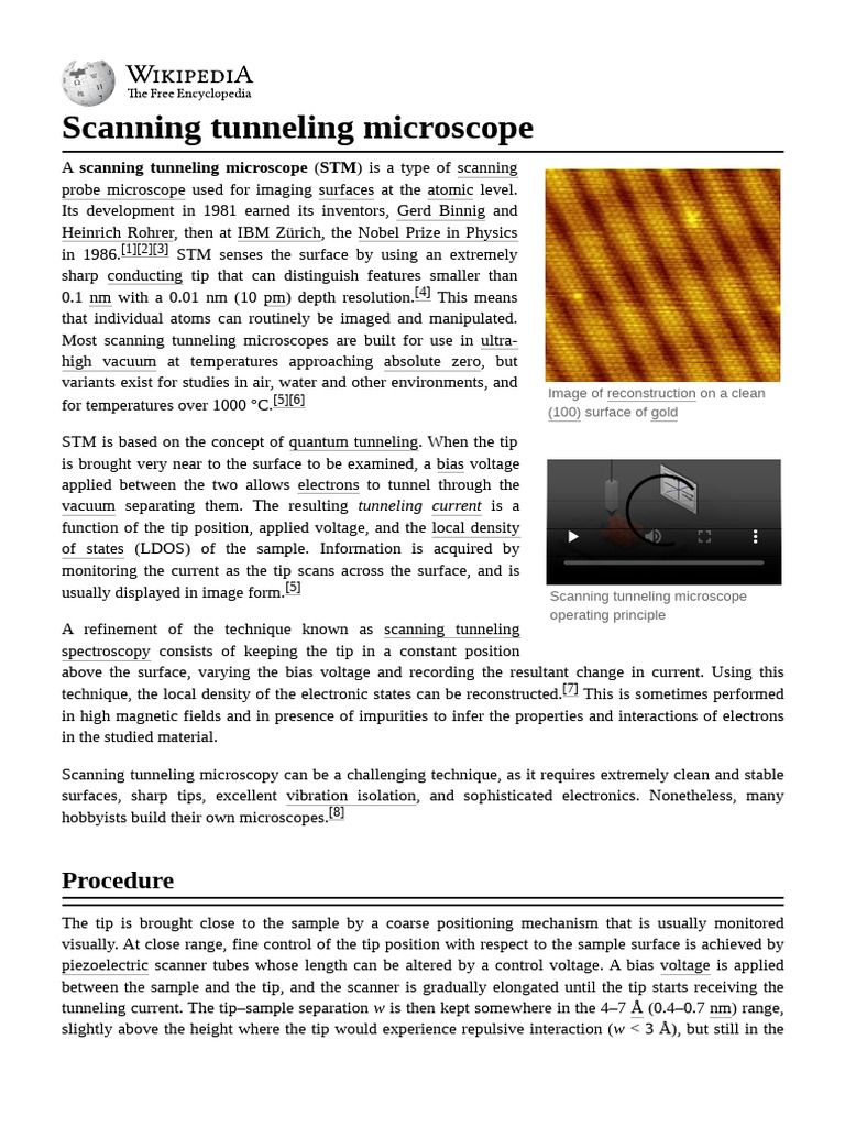 Scanning Tunneling Microscope | PDF | Scanning Tunneling Microscope ...