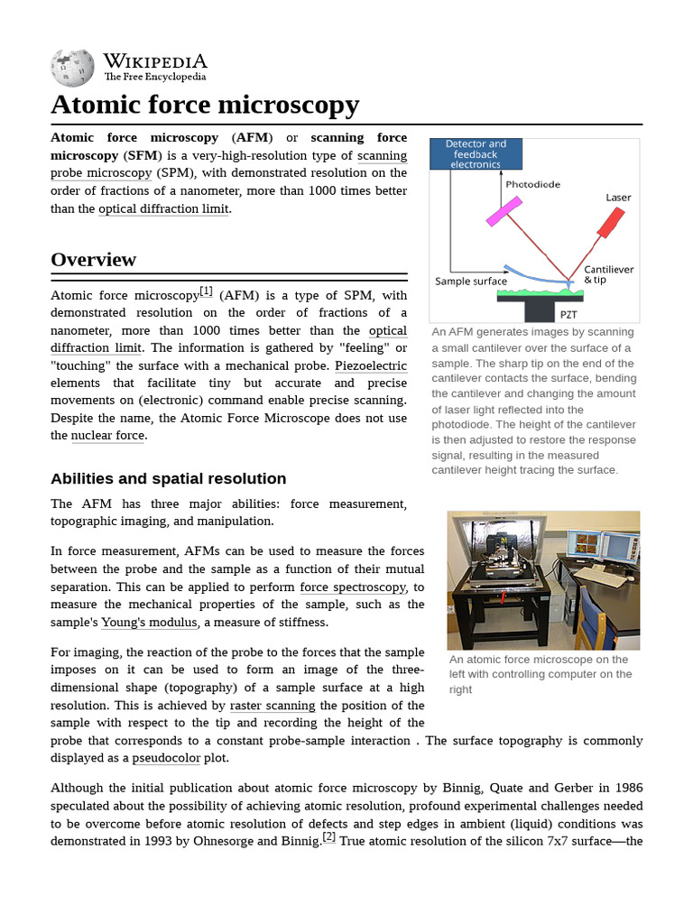 Atomic_force_microscopy | PDF | Atomic Force Microscopy | Microscope