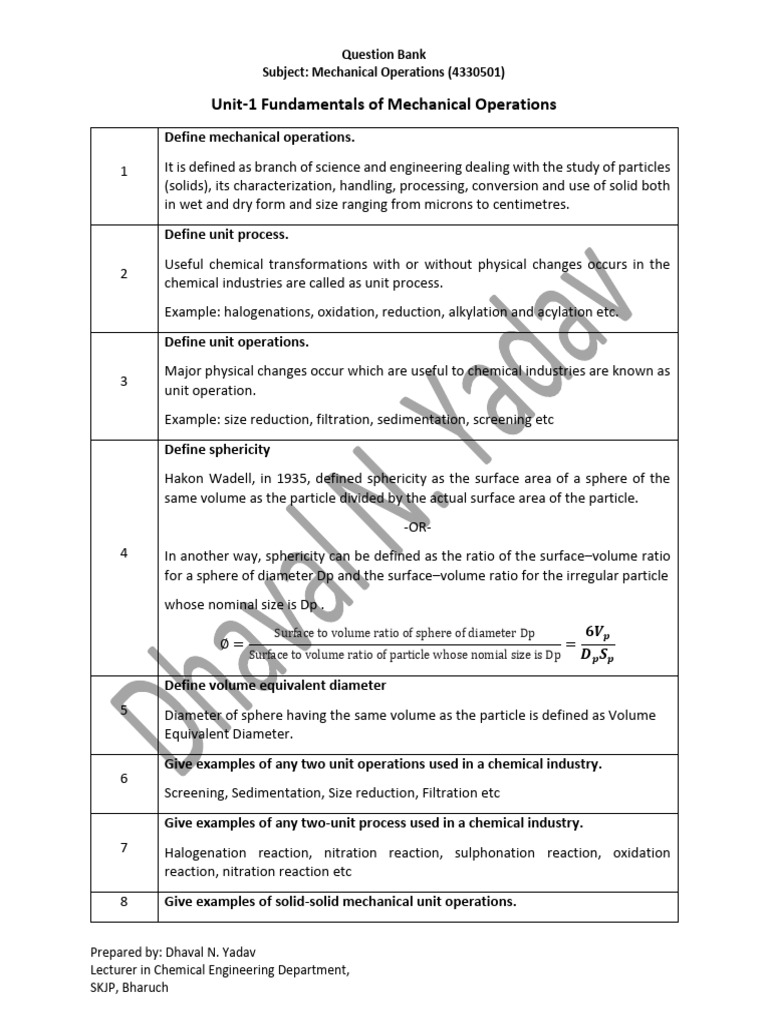 MO_Ch_1_Ques&Ans | PDF | Sphere | Volume