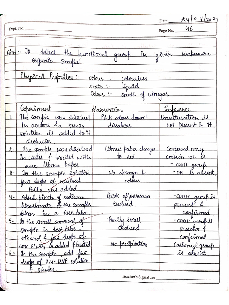 Functional group test | PDF