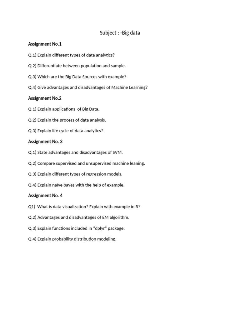 Big Data Assignments (1) | PDF
