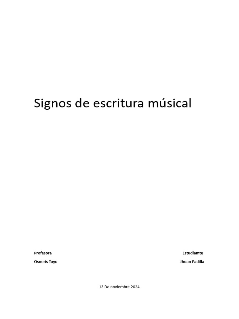 Signos de Escritura Musical Explicados | PDF | Clave | Notación musical