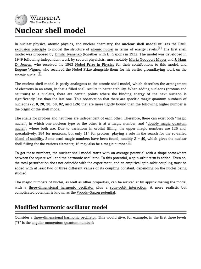 Nuclear_shell_model | PDF | Atomic Nucleus | Physics