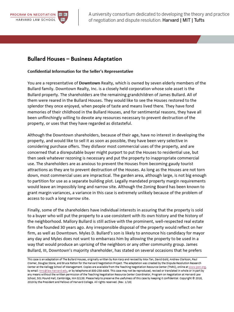 Bullard Houses - Business Adaptation.2.1.Seller Rep | PDF | Mortgages ...