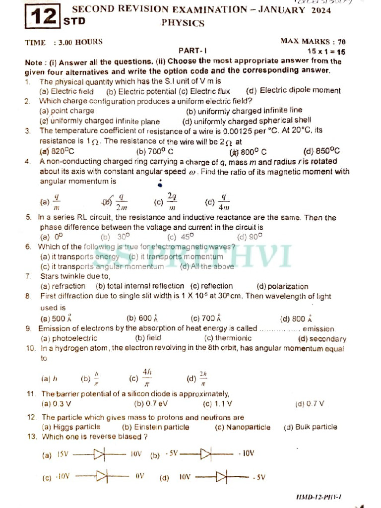 Neet Shakthi Institute Coaching Centre Model Question Paper | PDF ...