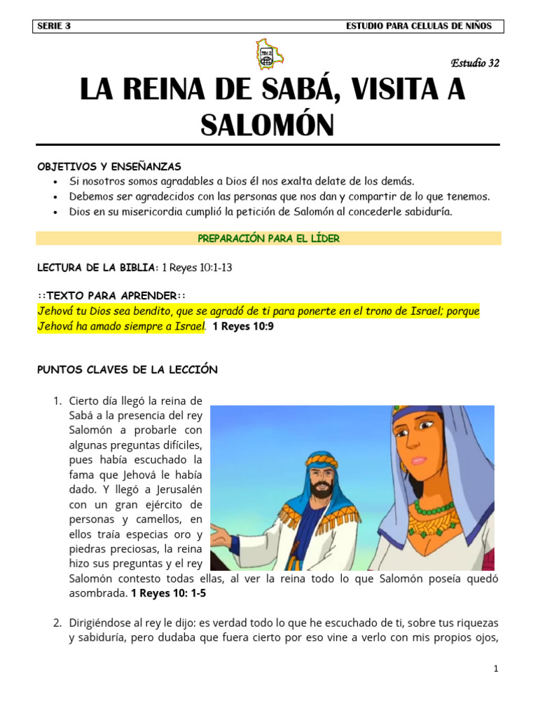 La Reina de Saba y Salomón: Enseñanzas | PDF | Libros de reyes | Reina ...