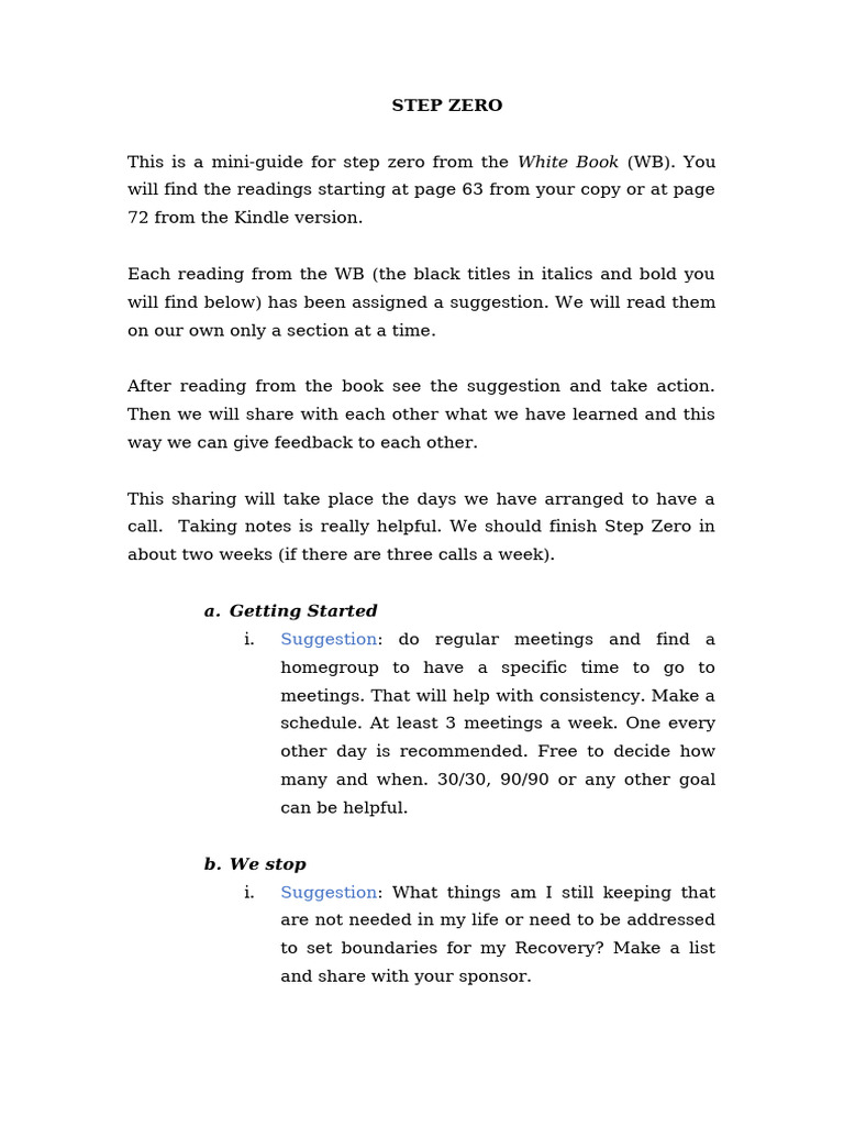 STEP ZERO | PDF | Prayer