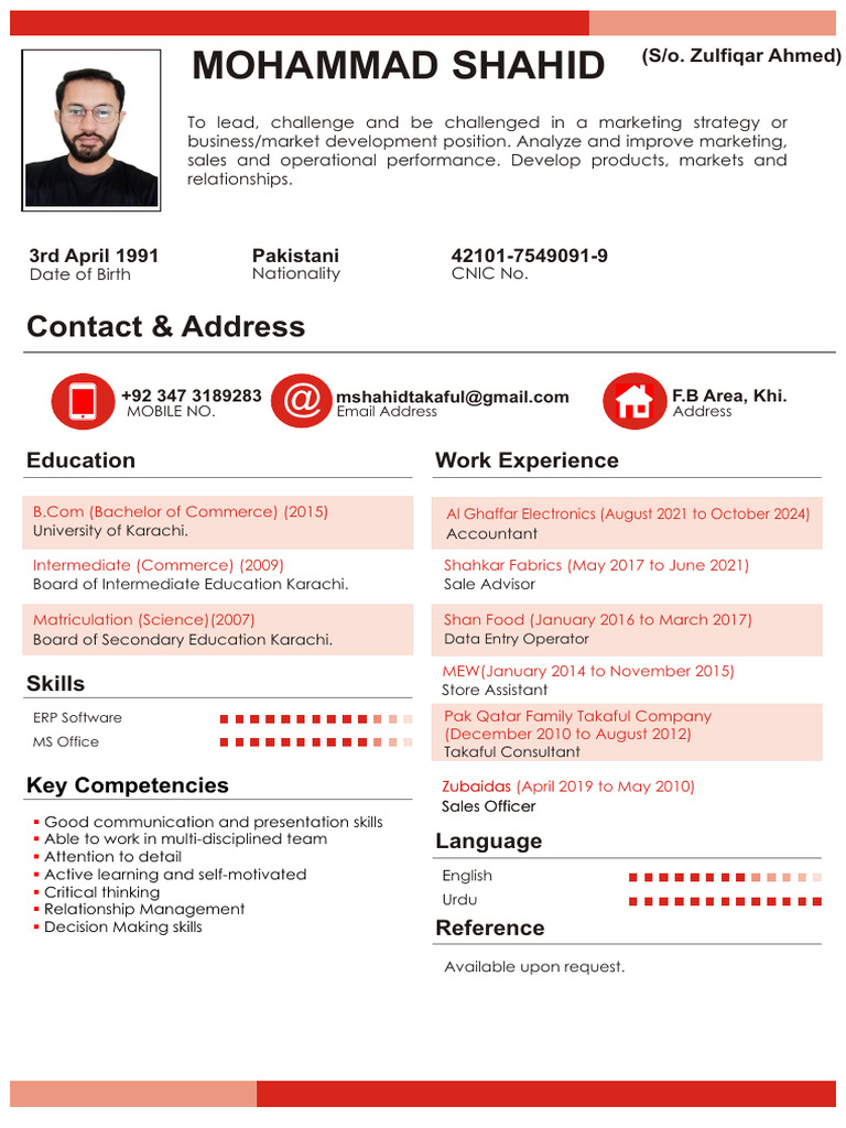 Shahid CV White Background | PDF | Learning | Cognition