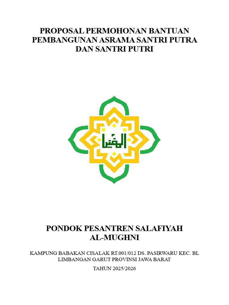 Proposal Permohonan Bantuan Dana Pembangunan Asrama | PDF