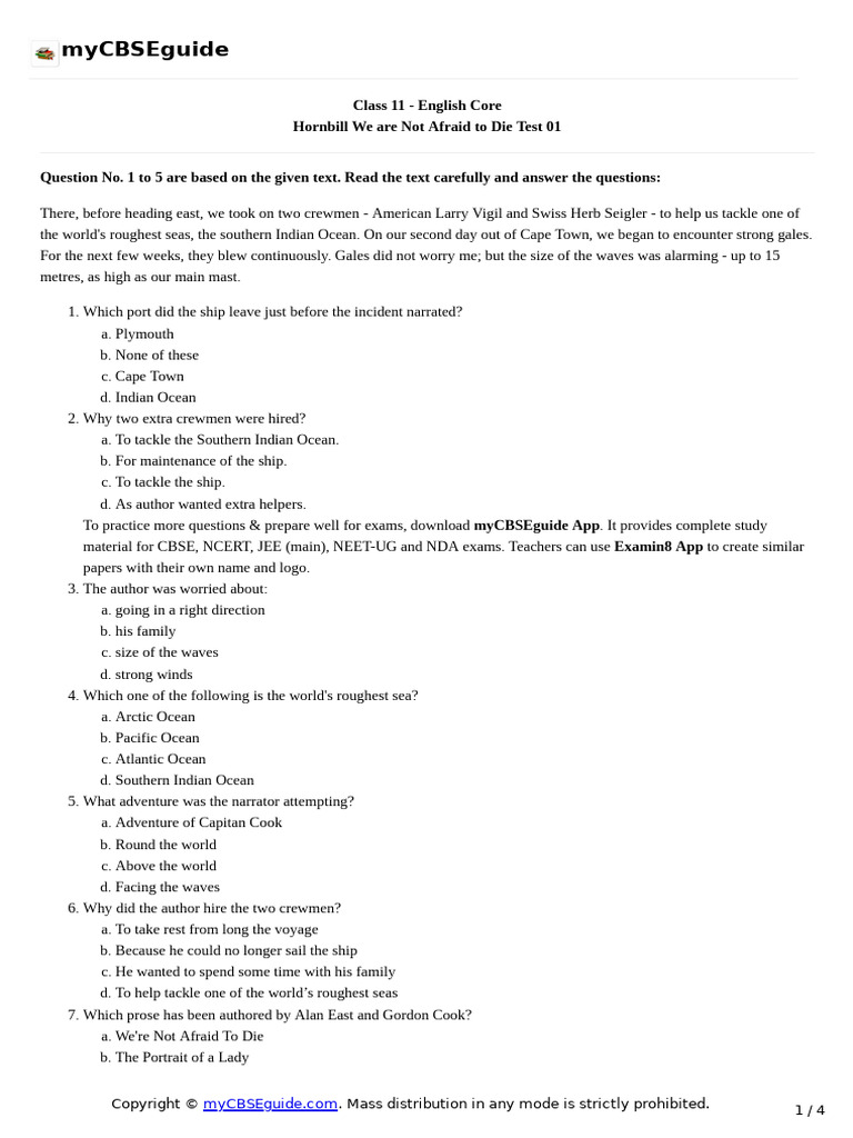 11 Engcore Hwearenotaffraidtodie tp01 | PDF | Ships | Watercraft