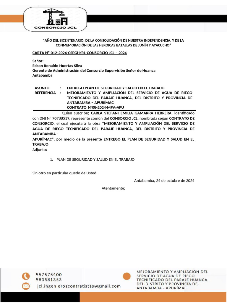 Remito Plan de Seguridad y Salud en El Trabajo | PDF | Encendiendo ...