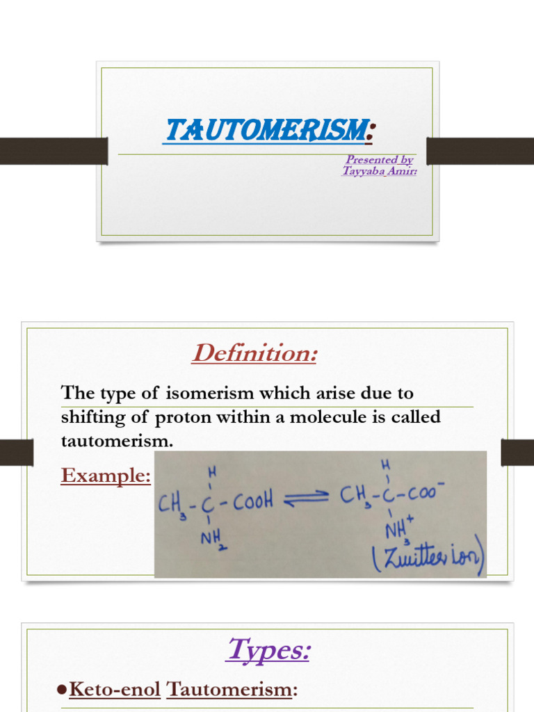 Tautomerism Types and Examples | PDF