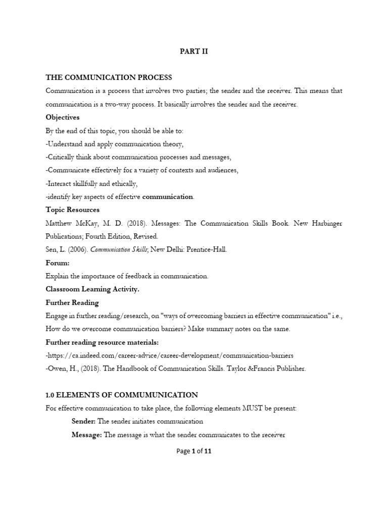 Understanding the Communication Process | PDF | Communication ...