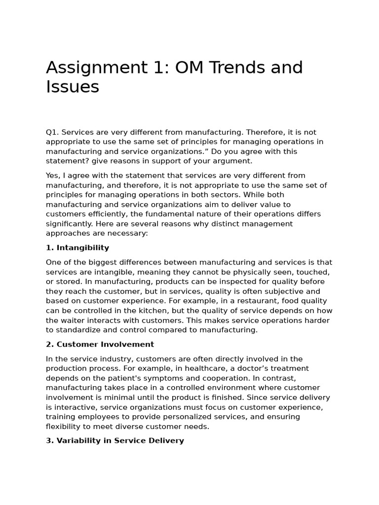 OM Assignment 1 229010 | PDF | Waste Management | Carbon Footprint