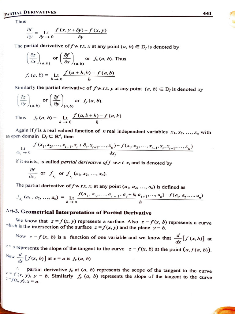 (Calculus-1) (Chapter-8) (Partial Derivatives) | PDF