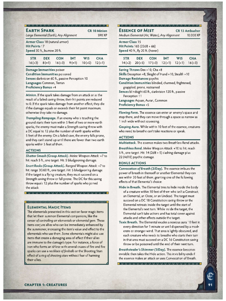 Earth Spark Elemental | PDF