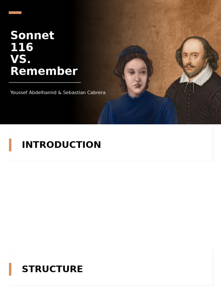 Sonnet 116 VS Remember Presentation - Youssef & Sebastian | PDF