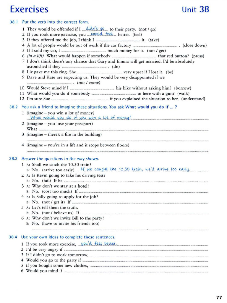 If Clauses Exercise Pdf