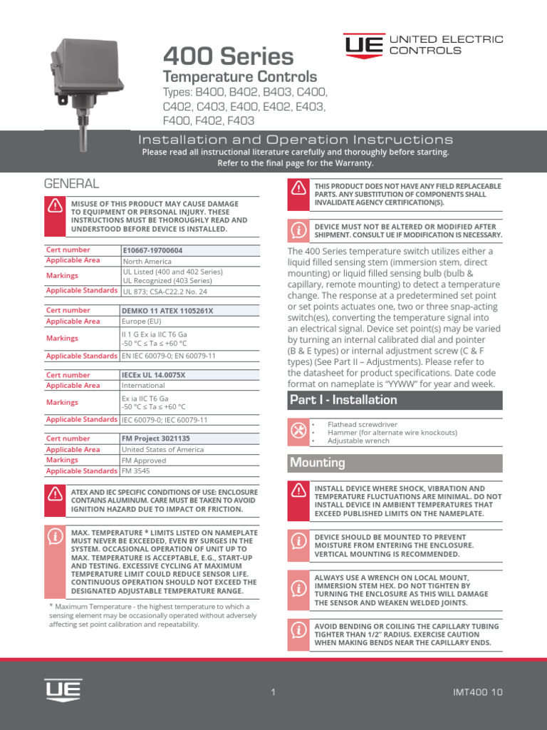 im_400_t | PDF | Switch | Electrical Wiring