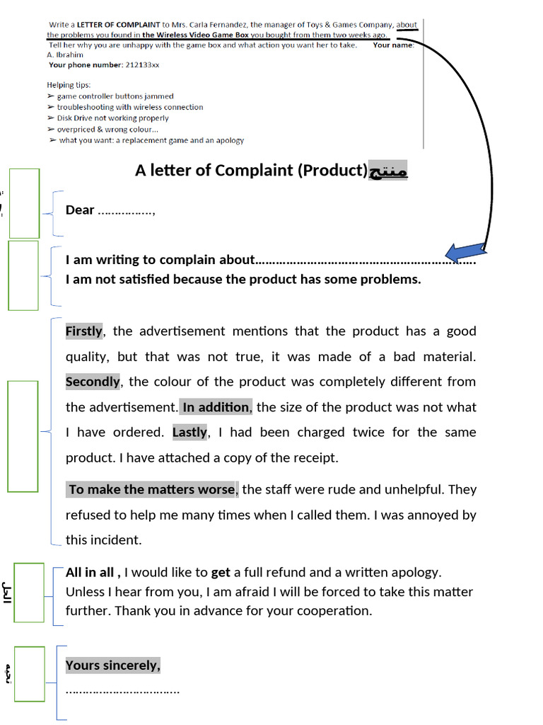 Complaint Letter Product | PDF