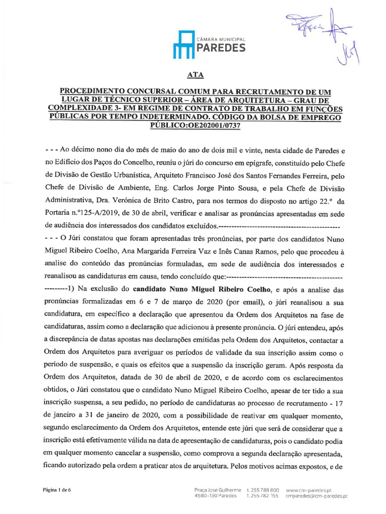 16 Ata e Lista Candidatos Com Data Prova Conhecimentos | PDF