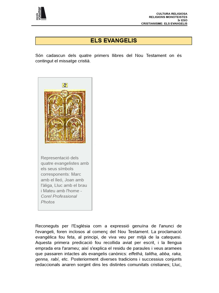 Apunts Evangelis 24-25 | PDF