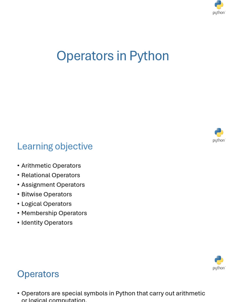 4_Operators | PDF | Multiplication | Arithmetic