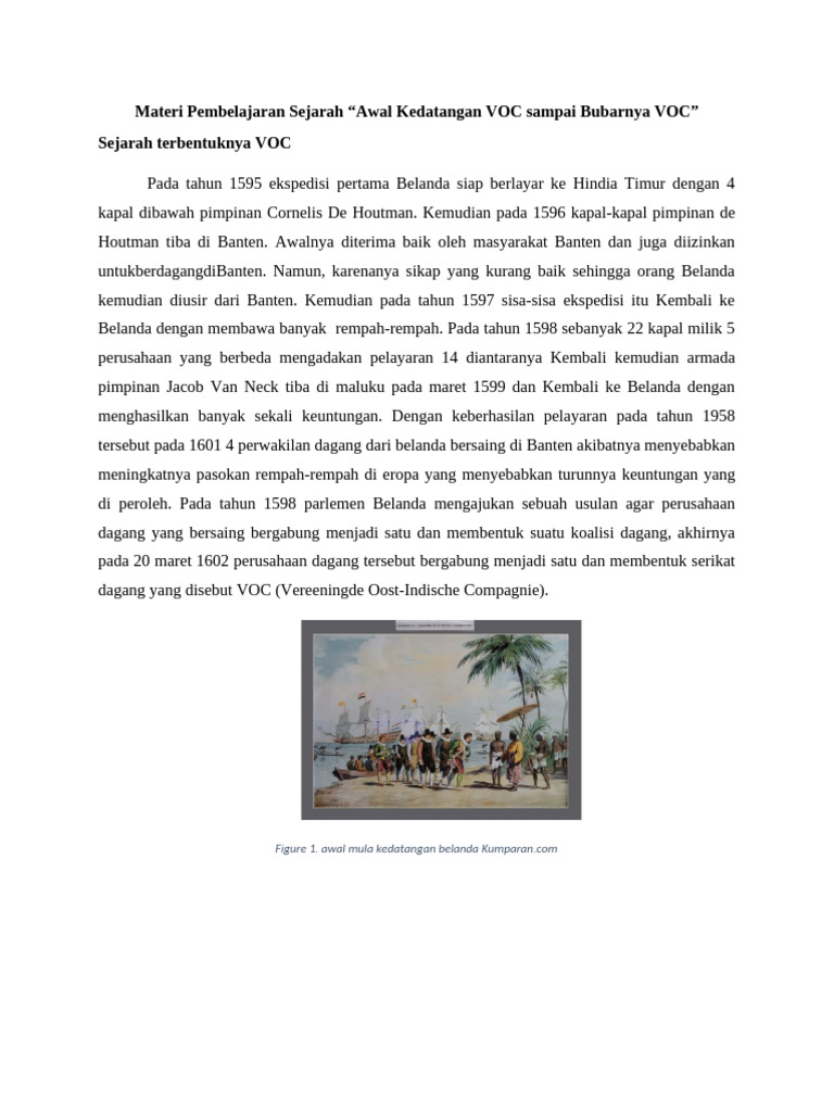 Sejarah Awal dan Runtuhnya VOC | PDF