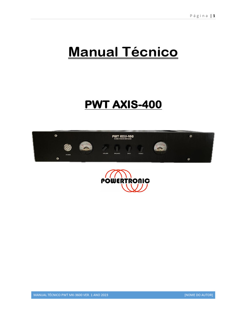 Manual Técnico PWT AXIS-400 | PDF | Impedância elétrica | Acústica