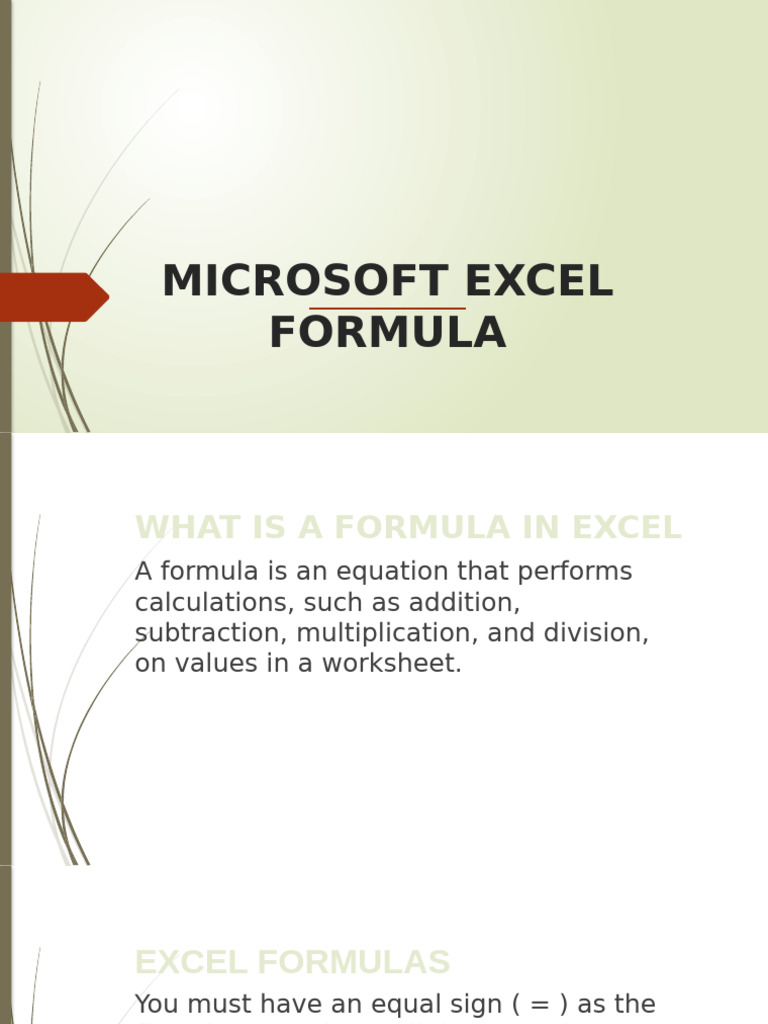 Microsoft Excel - Formulas 2 | PDF | Formula | Microsoft Excel