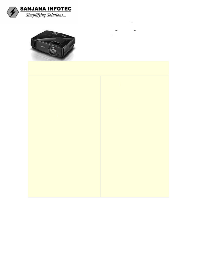 Benq Ms 504p ms504p Ms 504p DLP Projector | PDF | Display Resolution ...