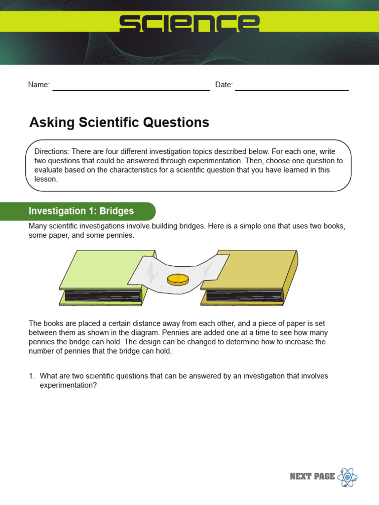 Scientific Questions for Experiments | PDF | Experiment | Cognition