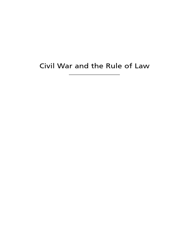 Civil War and The Rule of Law | PDF | Rule Of Law | International Relations
