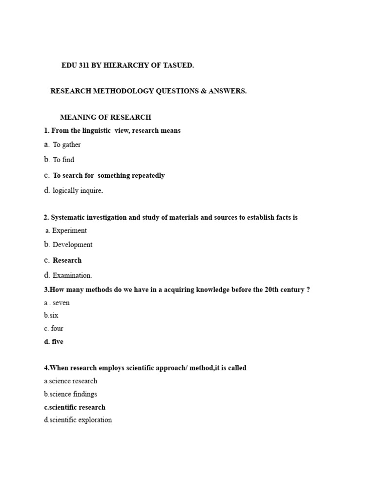 Edu 311 by Hierarchy of Tasued | PDF | Experiment | Scientific Method
