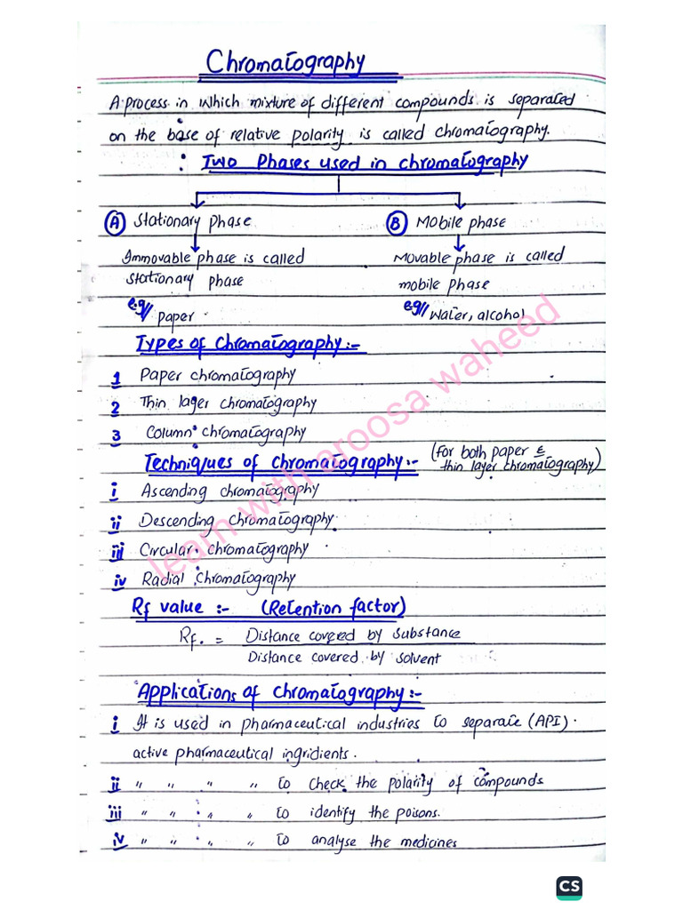 Chromatography Notes Pdf