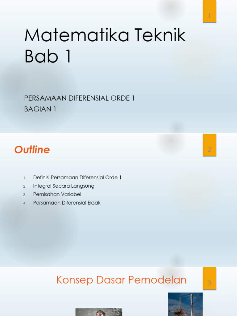Persamaan Diferensial Orde 1: Teori dan Contoh | PDF