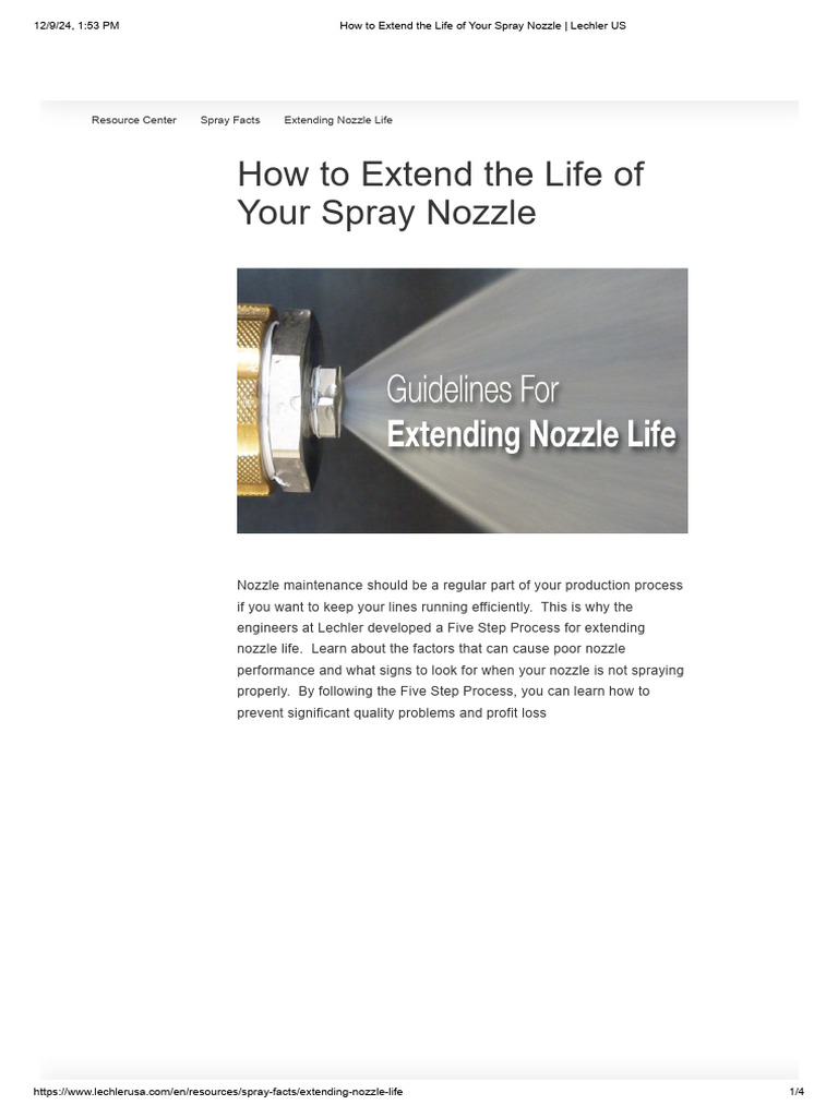 Extend Your Lechler Spray Nozzle Life | PDF | Filtration