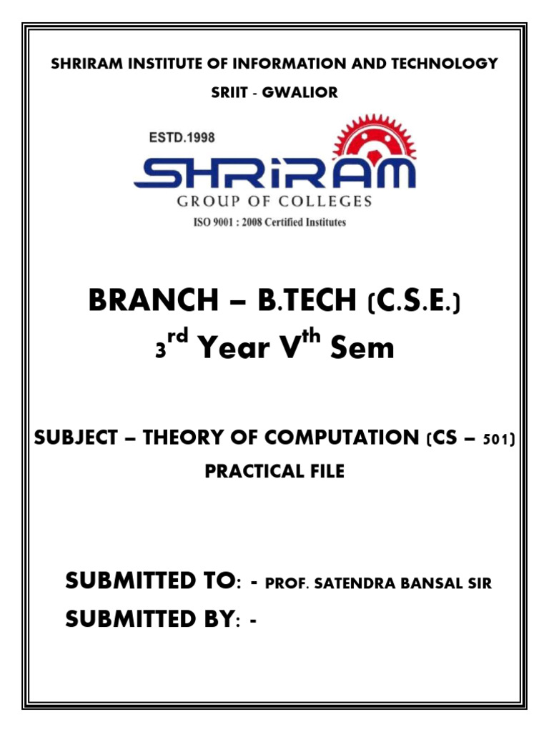 Practical File Format for CS Students | PDF