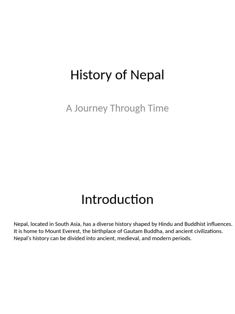 Nepal's Rich Historical Journey | PDF
