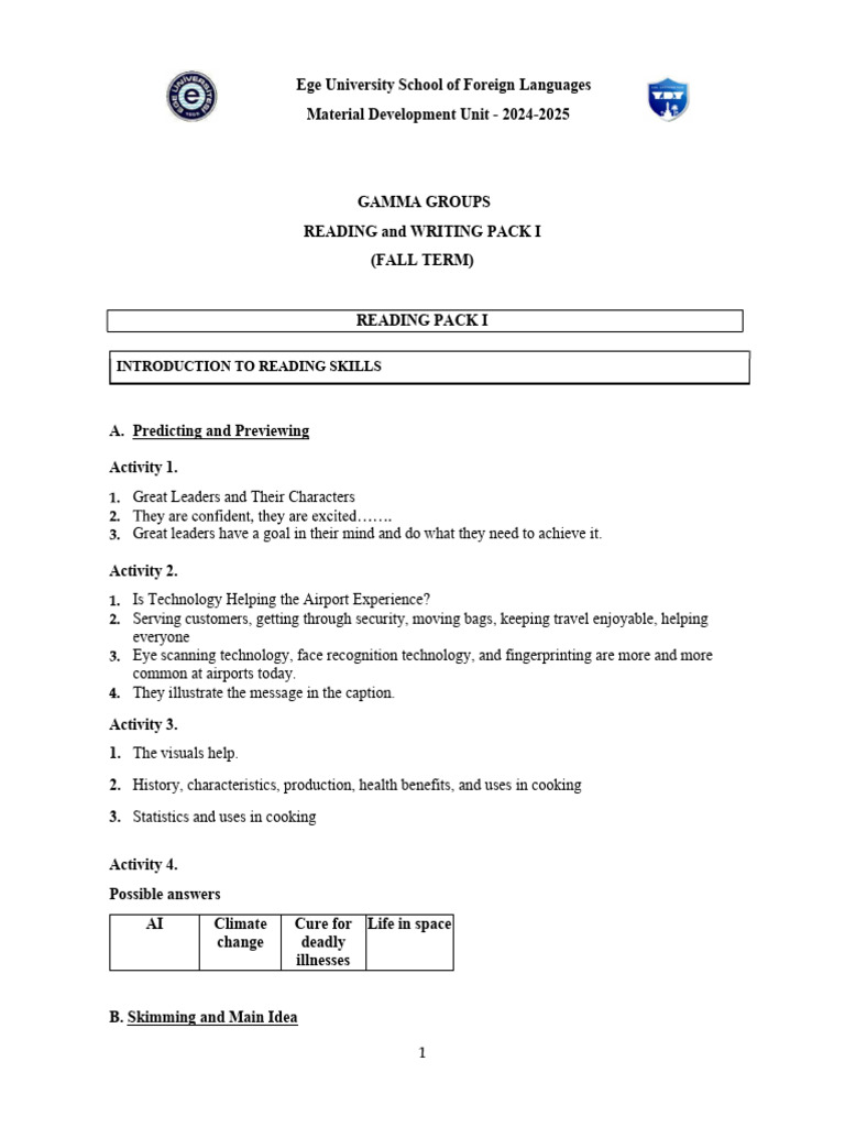 Reading Pack Key Units 1-5 | PDF | Nanotechnology | Artificial Intelligence