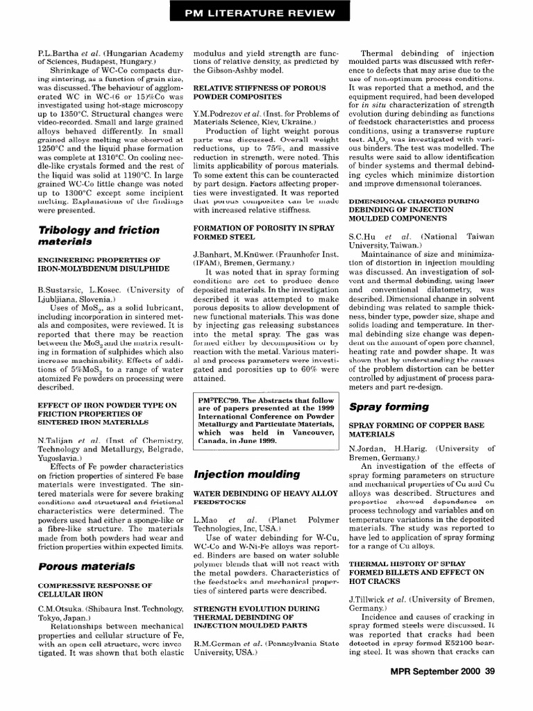 Relative Stiffness of Porous Powder Composites 2000 | PDF | Sintering ...