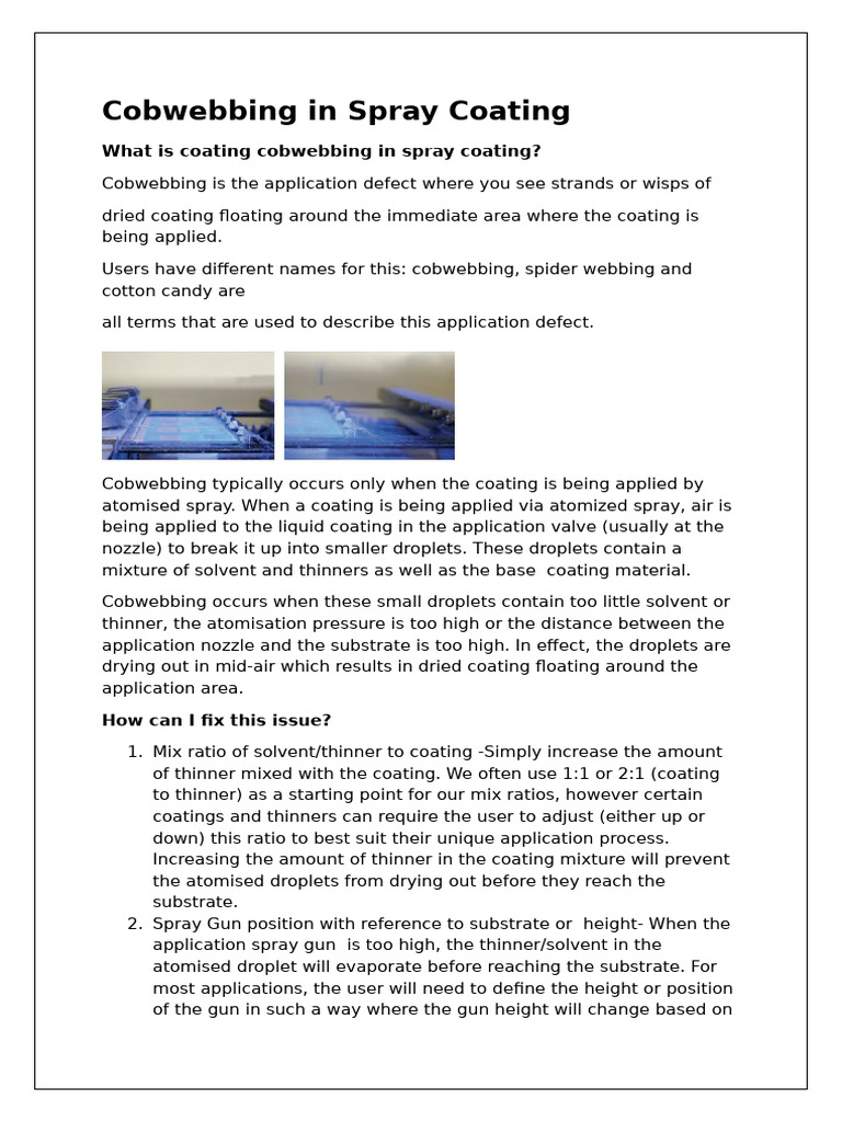Troubleshooting Cobwebbing in Coatings | PDF | Gases | Liquids