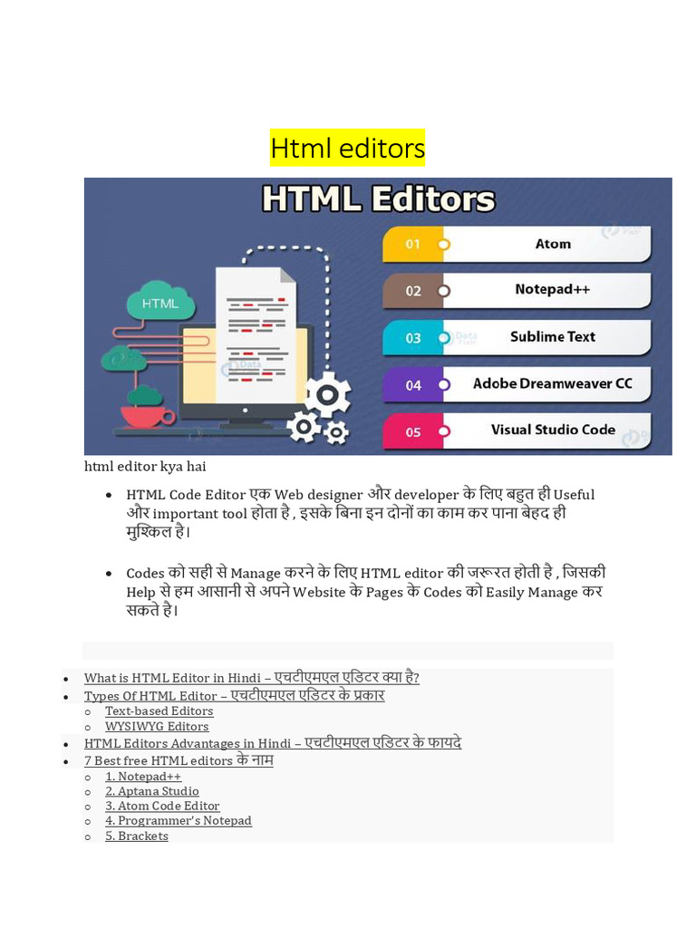 htmleditors | PDF | World Wide Web | Internet & Web
