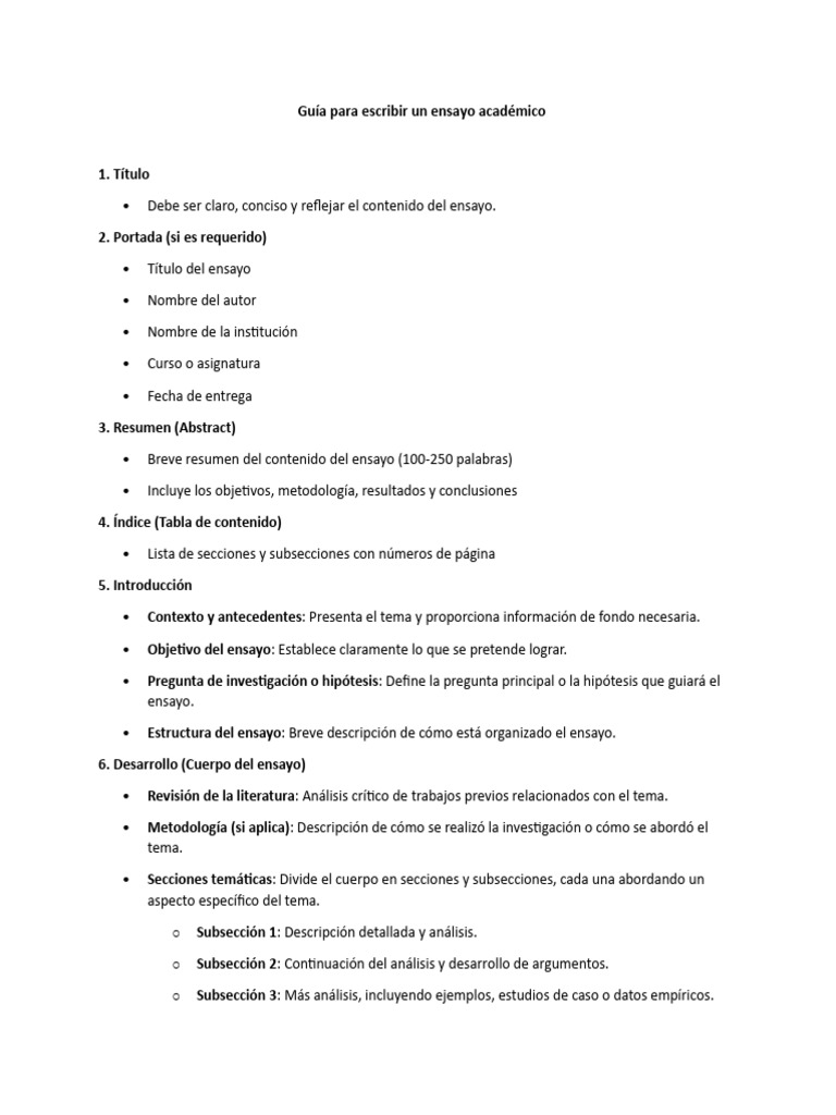 Cómo escribir un ensayo académico | PDF | Ensayos