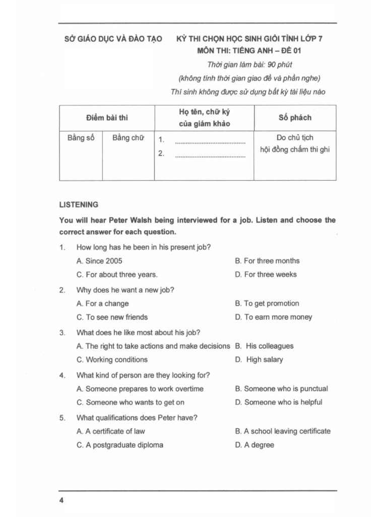 Đề ôn tập HSG K7 | PDF