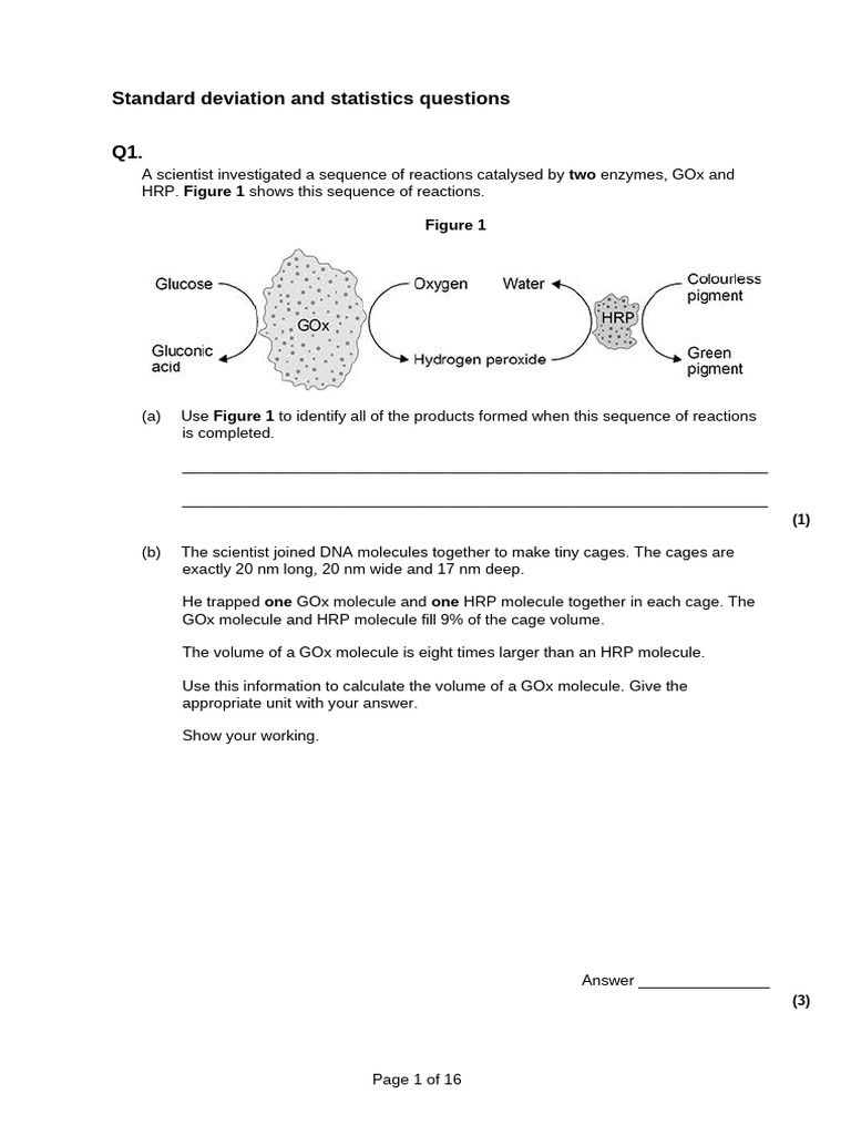 Standard Deviation And Statistics Questions Pdf Mouse Genetics